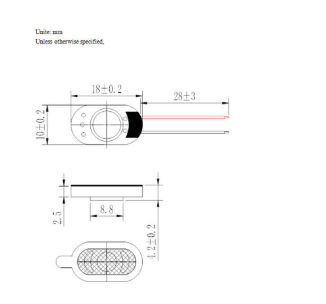 China YN-18100 Wire Components Audio Loudspeaker Parts Mini Mylar 8 ohm ...