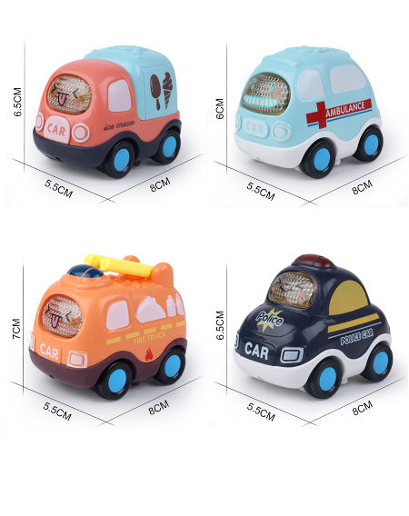 China Pull back car toy 4pcs mini cartoon car police car interaction ...