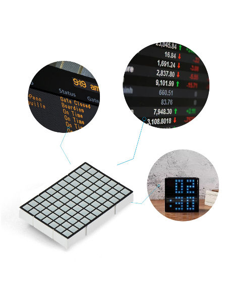 China 11*7Square dot matrix Highlight LED display Orange square dot ...