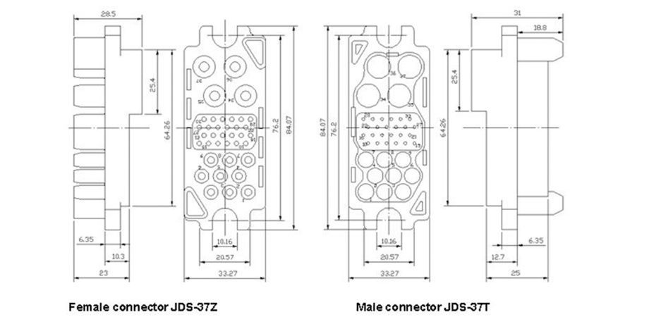 China High Current Power Signal Mixed Drawer Connector 75Amp on Global ...