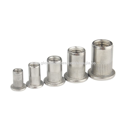 China Stainless steel 304 316 Knurled round flat head blind rivet nut ...