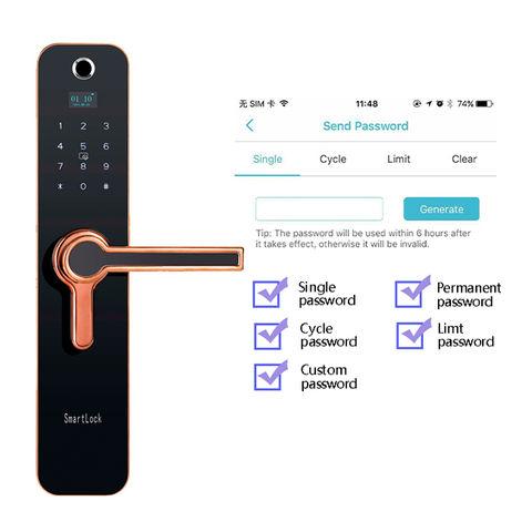 China Waterproof smart lock Fingerprint Keyless for Home Finger WIFI ...