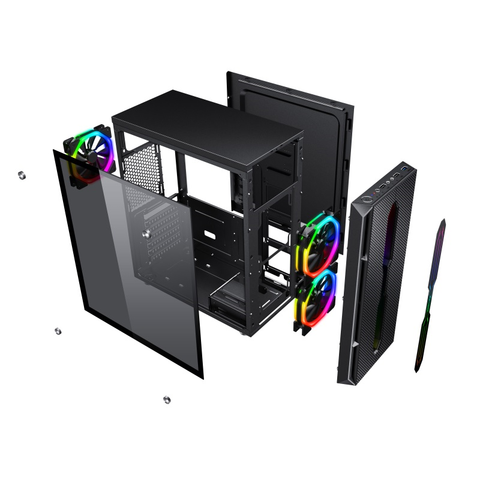China SAMA gorgeous pc cabinet ARGB strip gaming casing full acrylic ...