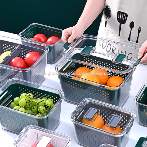 China Fridge Organizers Fresh Storage Containers with Strainers BPA ...