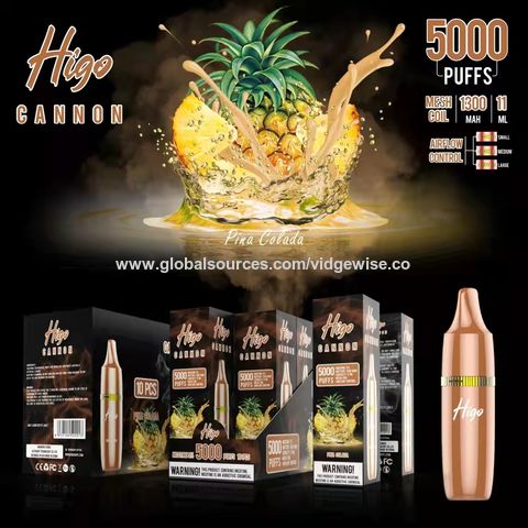 China Higo Cannon Mesh Coil 5% Nicotine 5000 Puffs 1300 mAh Battery ...