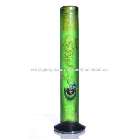 China 12" Chinese dragon pattern straight glass bong on Global Sources ...