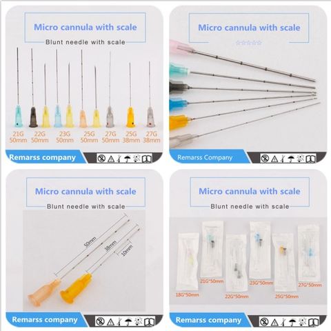 China Micro Cannula for Dermal Filler Injections Needle 18g 21g 22g 23G ...