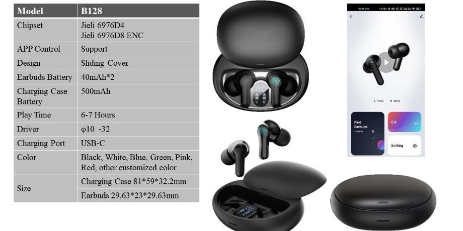 TWS earbuds with Sliding case True Wireless earbuds Slide Design ENC ...