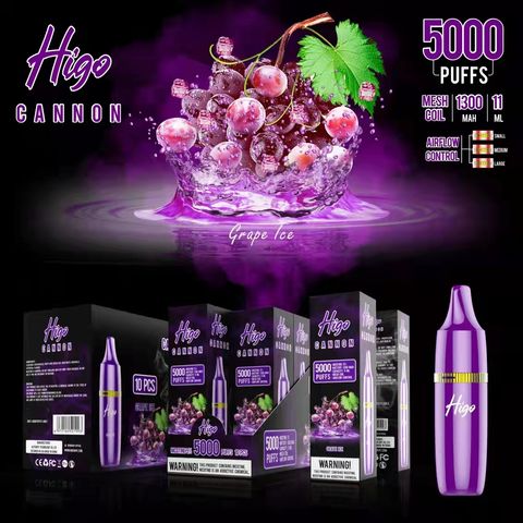 China New Design Higo Cannon 5000 Puffs Electronic Cigarette Disposable ...