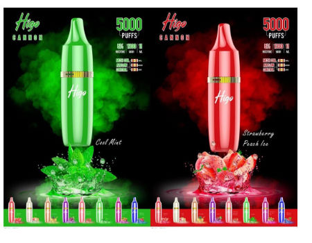 8 Fruit Flavors Higo Cannon 5000 Puffs Electronic Cigarette Disposable ...