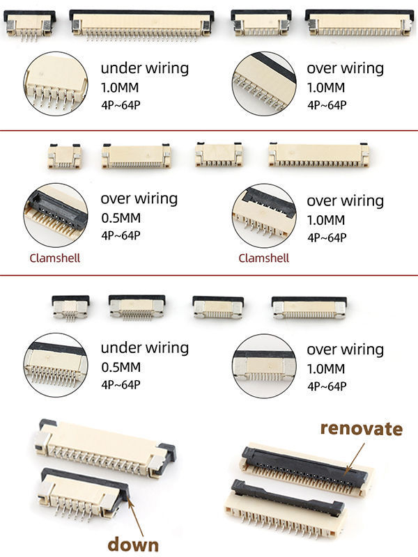 FPC connector 0.5mm Pitch SMT ZIF Flip-lock Type 1.2mm Height, ffc connector Fpc Smt Connector ...