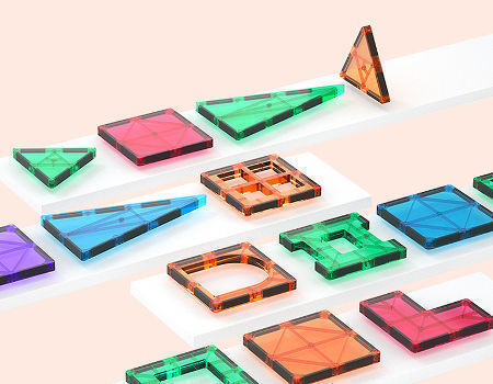 Magnetic Puzzle Colorful transparent Magnetic Building Tiles For ...