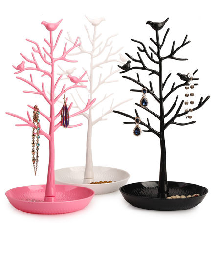 Jewelry Trees Plastic Birds Tree Stand Jewelry Display Necklace Earring ...