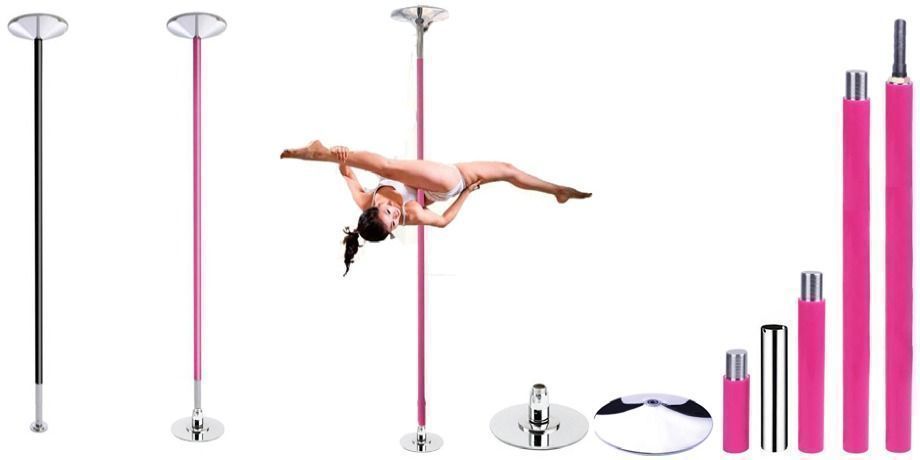 9' Fitness Stripper Dance Pole Kit 45mm Spinning Pole Dancing Stripper ...