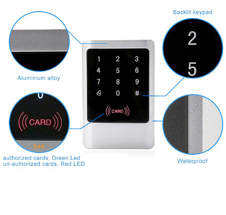 RFID Waterproof Touch Display Access Controller Touch Metal Access ...