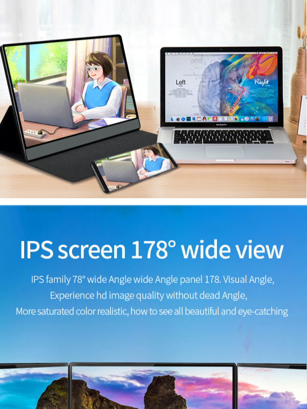13.3 inch gaming portable monitor panel 1920*1080 screen 16:9 IPS 10 ...