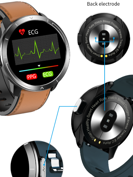 China Smart Watch ECG Monitor Full Touch Temperature Smartwatch ...