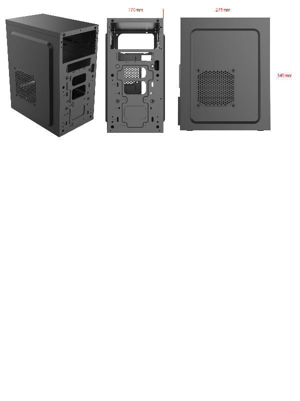 Cpu cabinet Computer Case Atx pc with power supply fan plexiglass ...