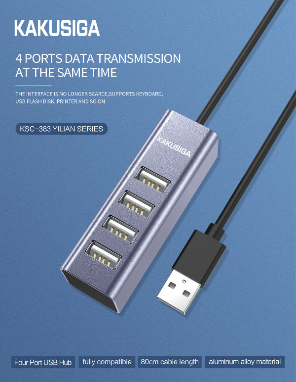 KAKU Hot sale converter USB Adapter KAKUSIGA Four-port USB splitter USB ...