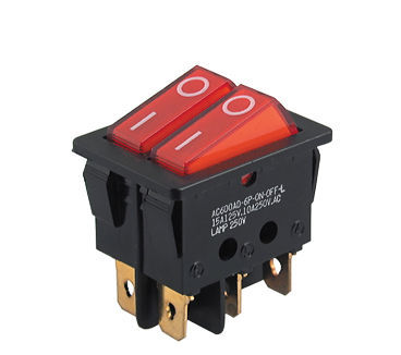 3P Illuminated Rocker Switch, SPST, On-off, 250V 10A, RoHS Directive ...