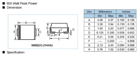 SHIKUES New and original SMD Diode SMBJ18A DO-214AA 18V LT TVS diode ...
