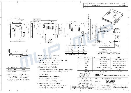 MUP 8PIN SMT Memory card connectors blade switch push push type H1.85mm Memory card holder for ...