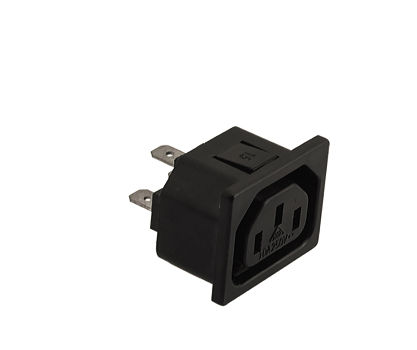 Panel mount AC socket without fuse terminal 4.8mm, RoHS Directive ...