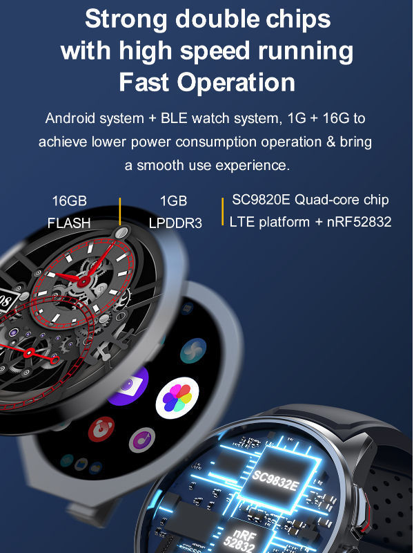 AMOLED display 1.39 inch big screen smart watches dial call 4G GPS ...