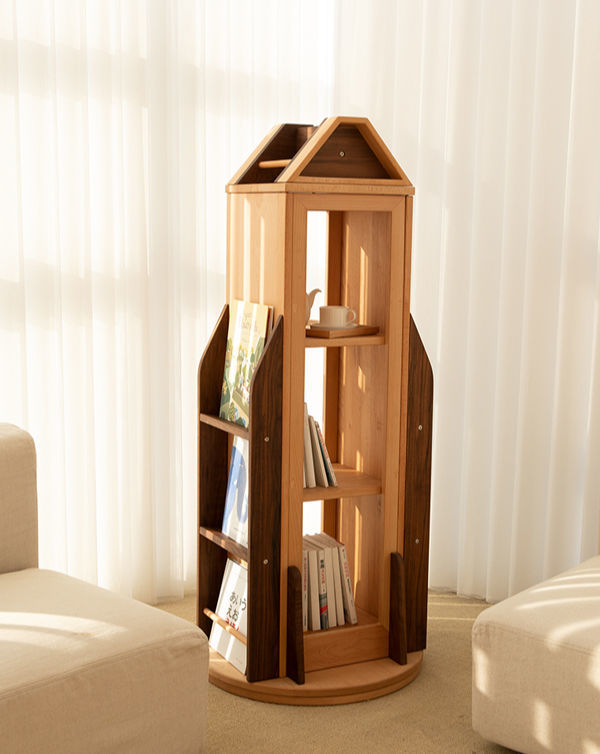 Rotating Bookshelf, bookshelf wood bookcases Bookcase walnut Children's ...