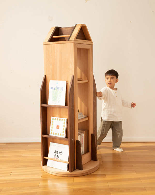 Rotating Bookshelf, bookshelf wood bookcases Bookcase walnut Children's ...