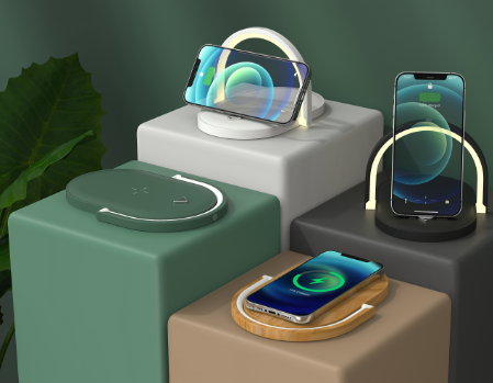 Multi-functional Creative Portable 15W Wireless Charger with night LED ...