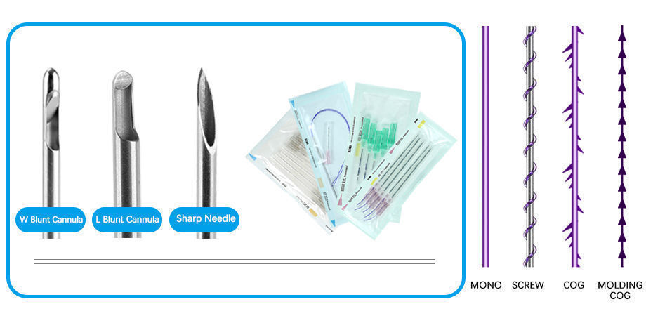 Best Selling Absorbable L Needle Nose Lifting Use 19g 60mm Pcl Thread ...