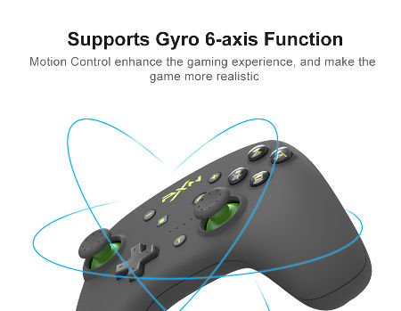 PXN-9607X Vibration Turbo NFC 6 Axes Wireless Pro Controller for Nintendo Switch and PC ...