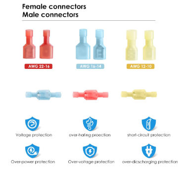 Quick Disconnects Spade Female Spade Connector 16-14 Gauge 100PCS Nylon ...