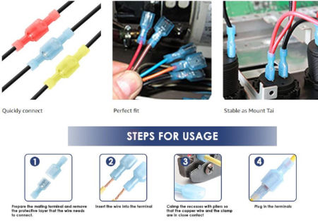 Quick Disconnects Spade Female Spade Connector 16-14 Gauge 100PCS Nylon ...