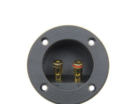 Hot 7.5cm Binding Round Gold Plate Push Spring Loaded Jacks Speaker Box ...