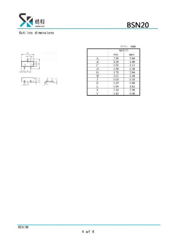 SHIKUES Mosfet Semiconductor SHIKUES BSN20 50V 0.1A SOT-23 NPN channel ...