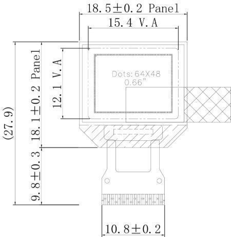 OLED with 64 x 48p and White Color ,0.66 inch ,wide viewing angle, wide ...