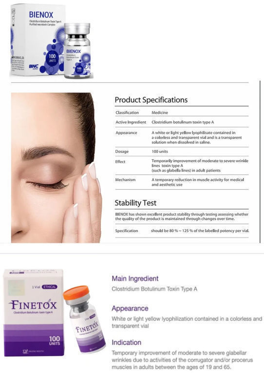 Original Korea Brand 50u 100u botox botulinum type a toxin liquid botox ...