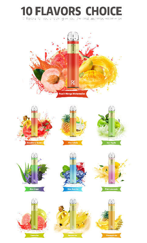 New Arrival 2200 Puffs Electronic Cigarette Rechargeable Closed Pod ...