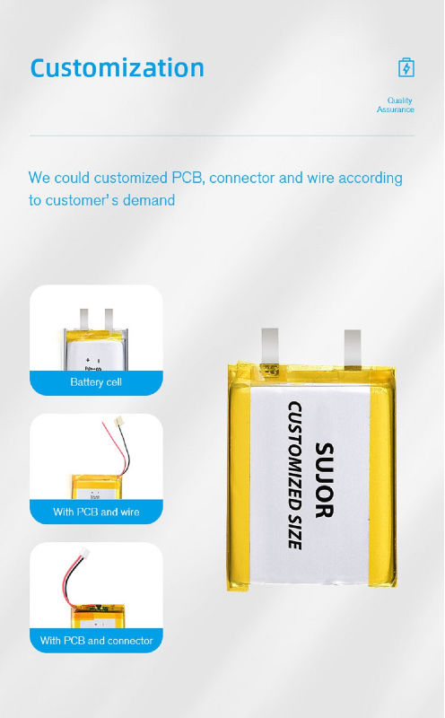 SUJOR factory supply Economical 602035 400mAh 3.7V Lipo Battery pack ...