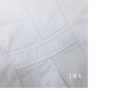 Cotton/polyester twill lab coat. short sleeves, nylon zipper front open ...