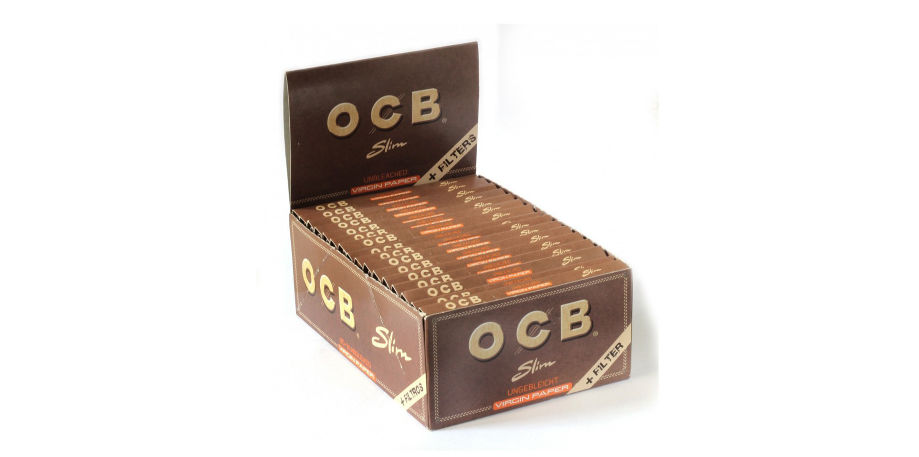 OCB Virgin Unbleached King Size Slim Rolling Papers Filter Tips ...