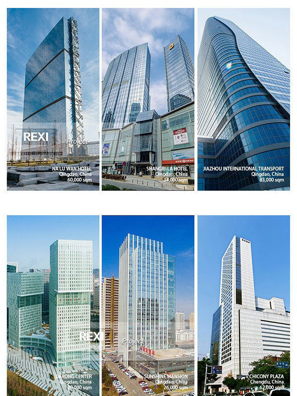 Aluminum Glass Building Facade System Frame Double Glazed Curtain Wall ...