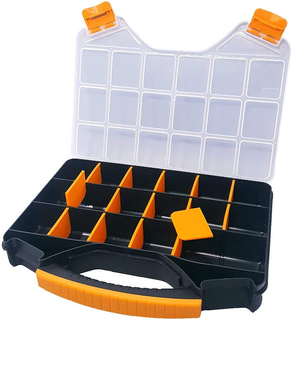 Hardware Box Storage. Hinged Box Made of Durable Plastic in a Slim ...