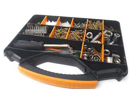 Hardware Box Storage. Hinged Box Made of Durable Plastic in a Slim ...