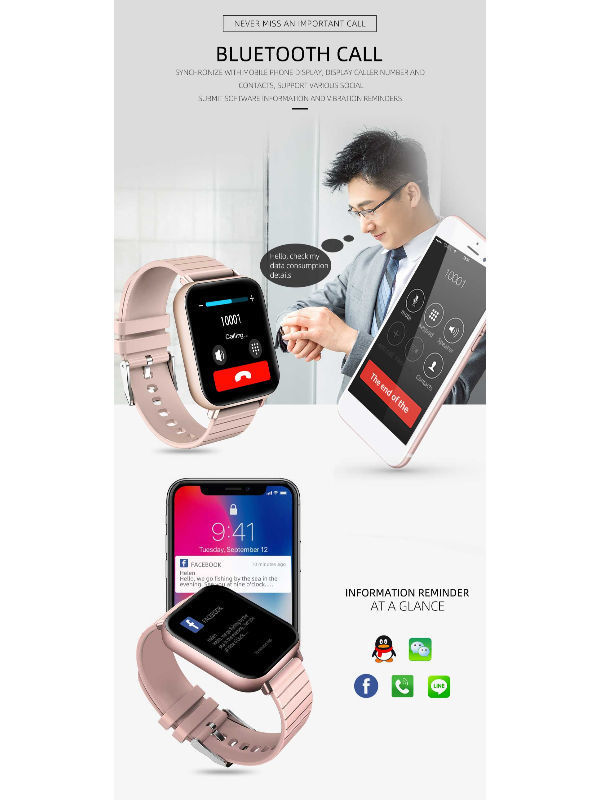 Smart Watch Z3 Body temperature Monitor 1.54 Inch Full Touch Screen BT ...