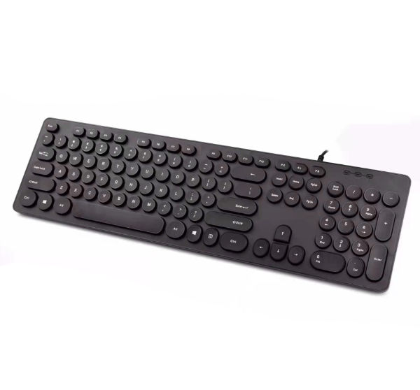 Round Key Keyboard,104 Keys Black White Standard Wired Keyboard ...