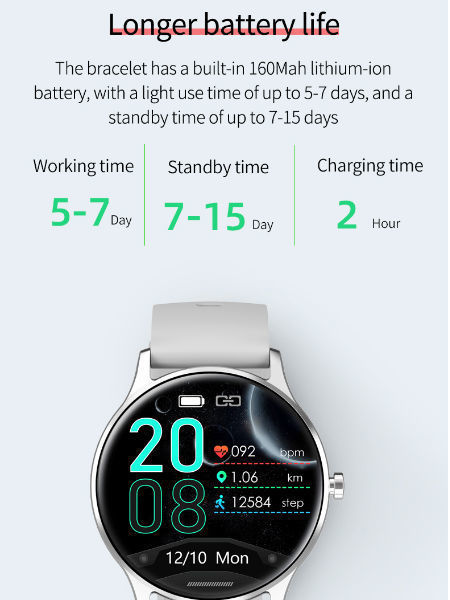 Wrist 1.3''Round full screen Smart Watch Red Montre Relgio Health ...