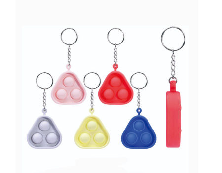Food Grade Silicone Press Sensory Toy Fidget Release Keychain, Pop ...